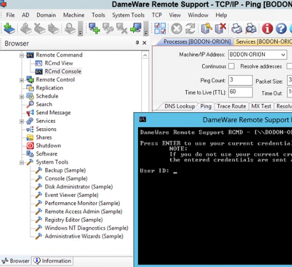 Dameware Remote Support, Solarwinds • Aken